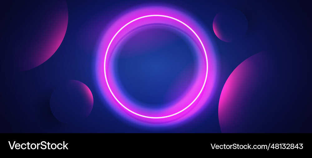 Pink neon ring or portal with copy space Vector Image