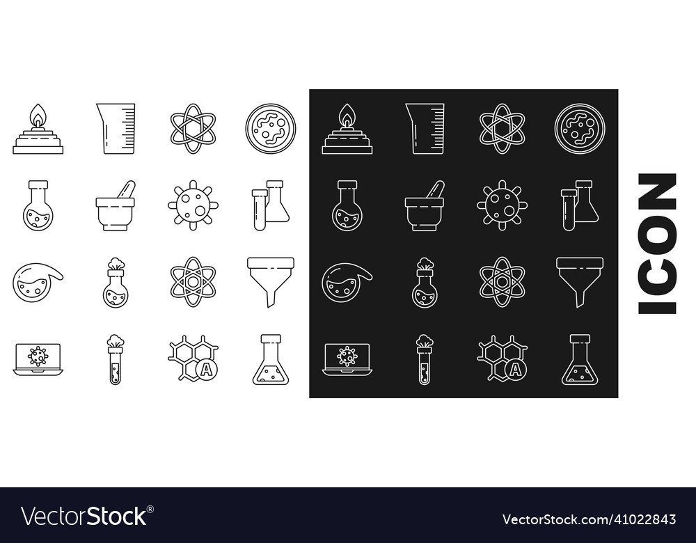 Set line test tube and flask chemical funnel Vector Image Set line test tube and flask chemical funnel Vector Image