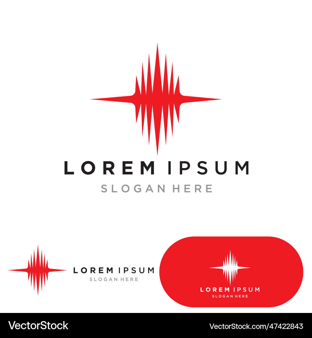 Sound wave logo and symbol Royalty Free Vector Image