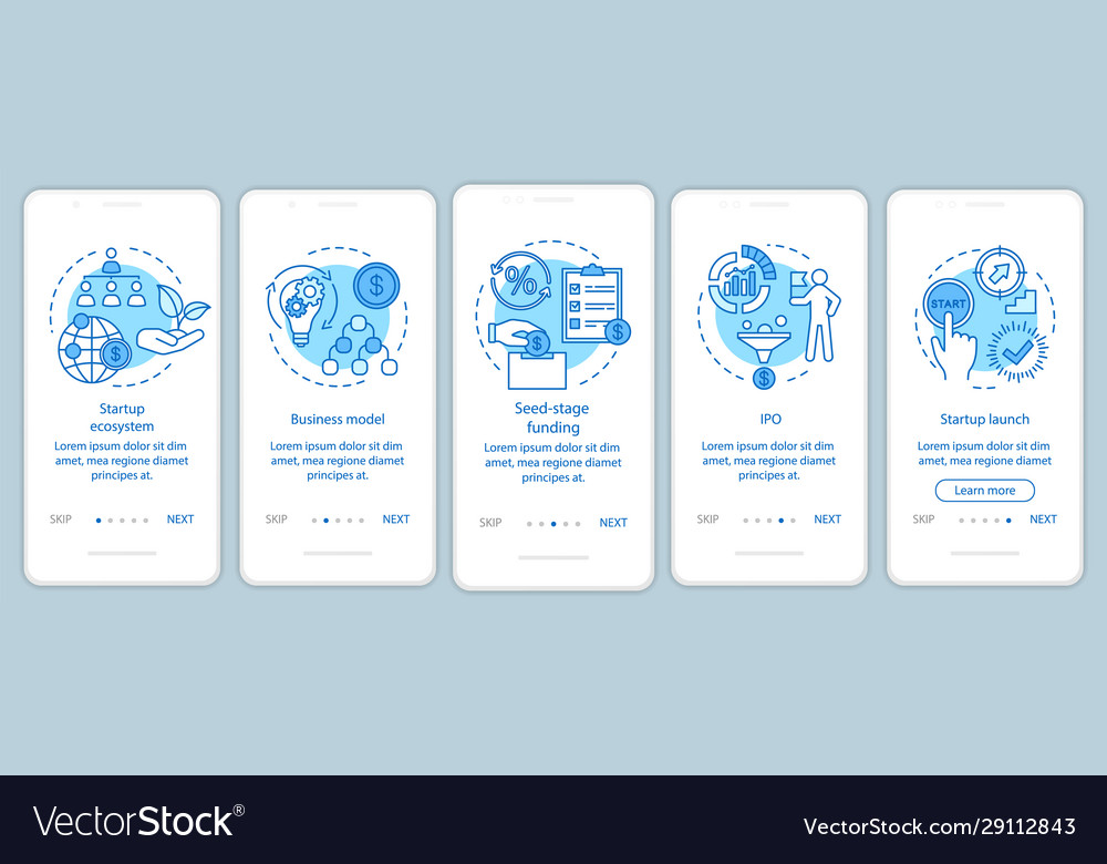 Startup Onboarding Mobile App Page Screen Vector Image