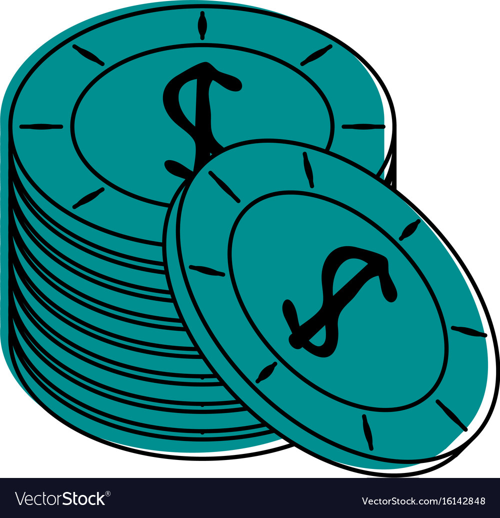 Coin stack icon image Royalty Free Vector Image