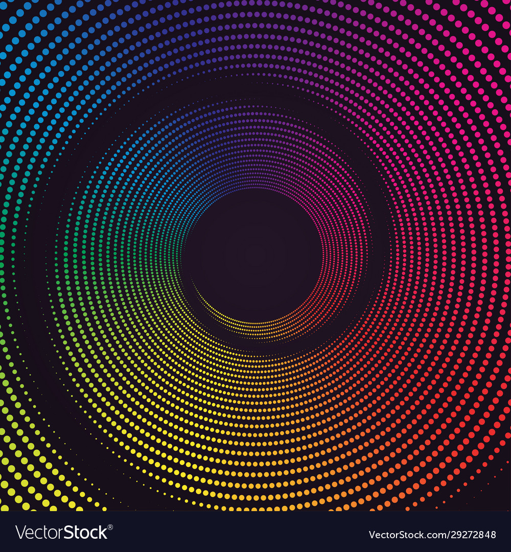Colorful round spiral abstract rainbow dots Vector Image