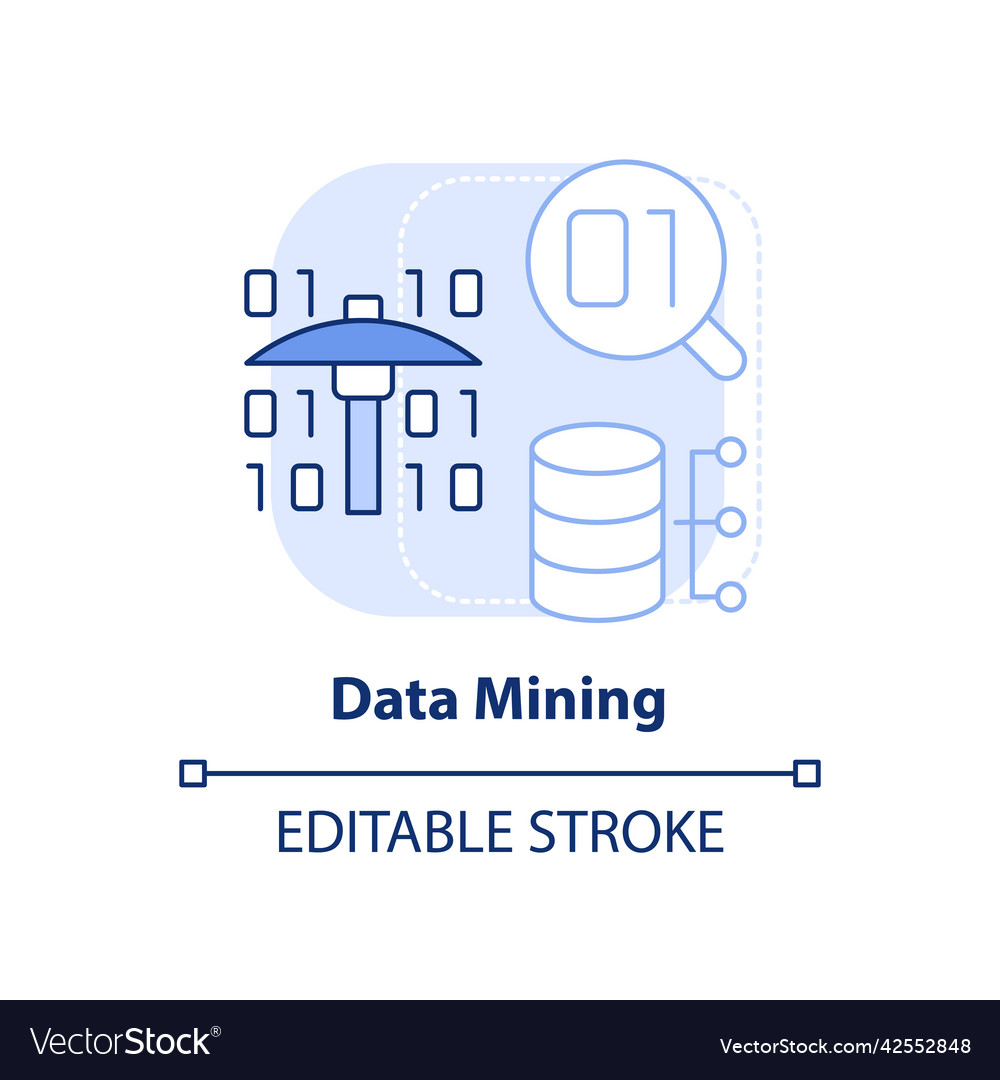 Data mining light blue concept icon Royalty Free Vector