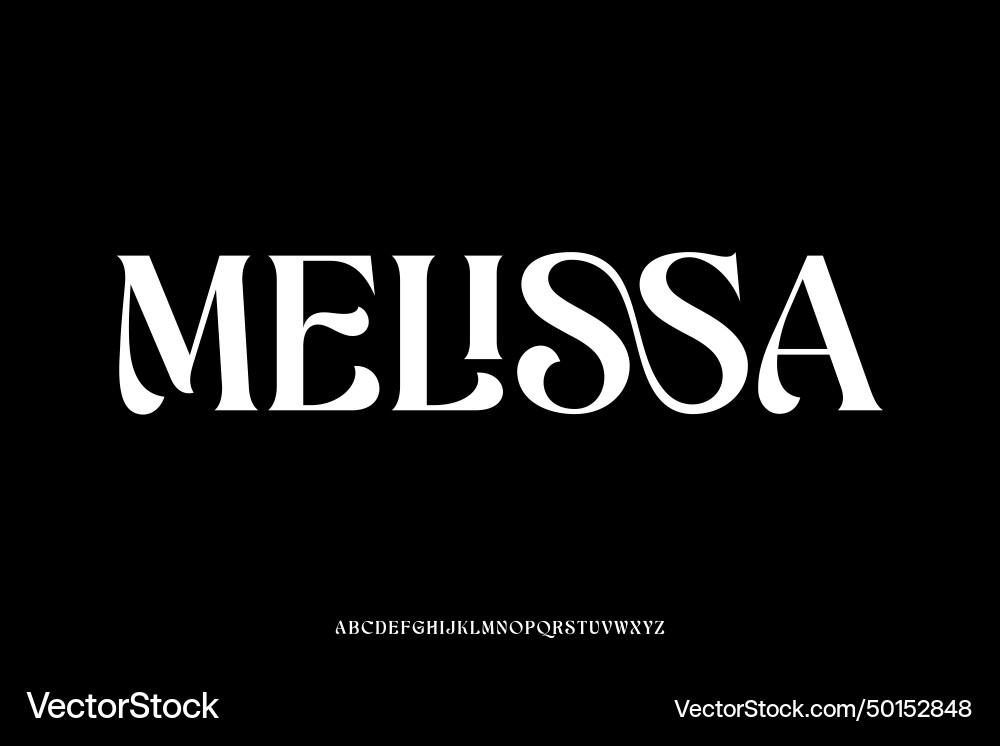 Elegant curvy decorative alphabet display font Vector Image