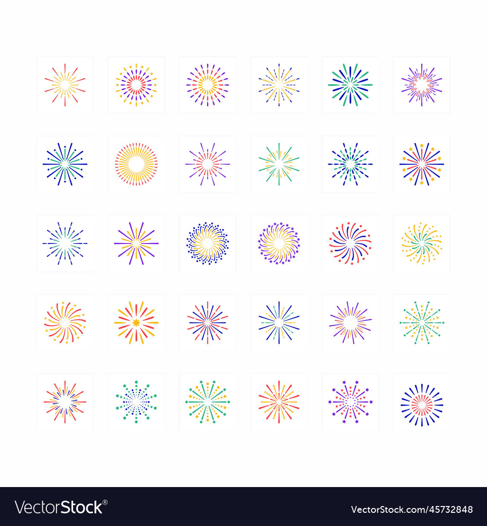 Flat firework Royalty Free Vector Image - VectorStock