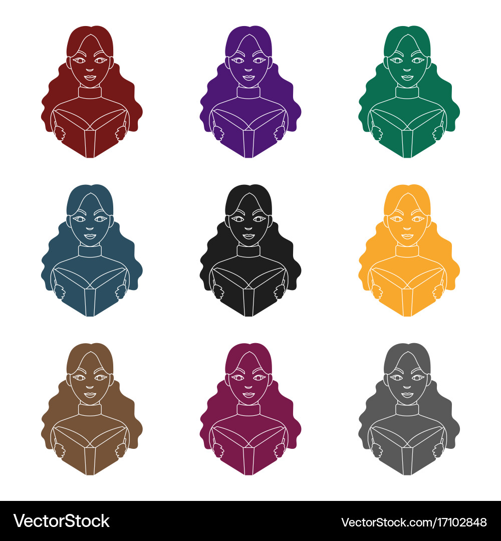 Librarian icon in black style isolated on white Vector Image