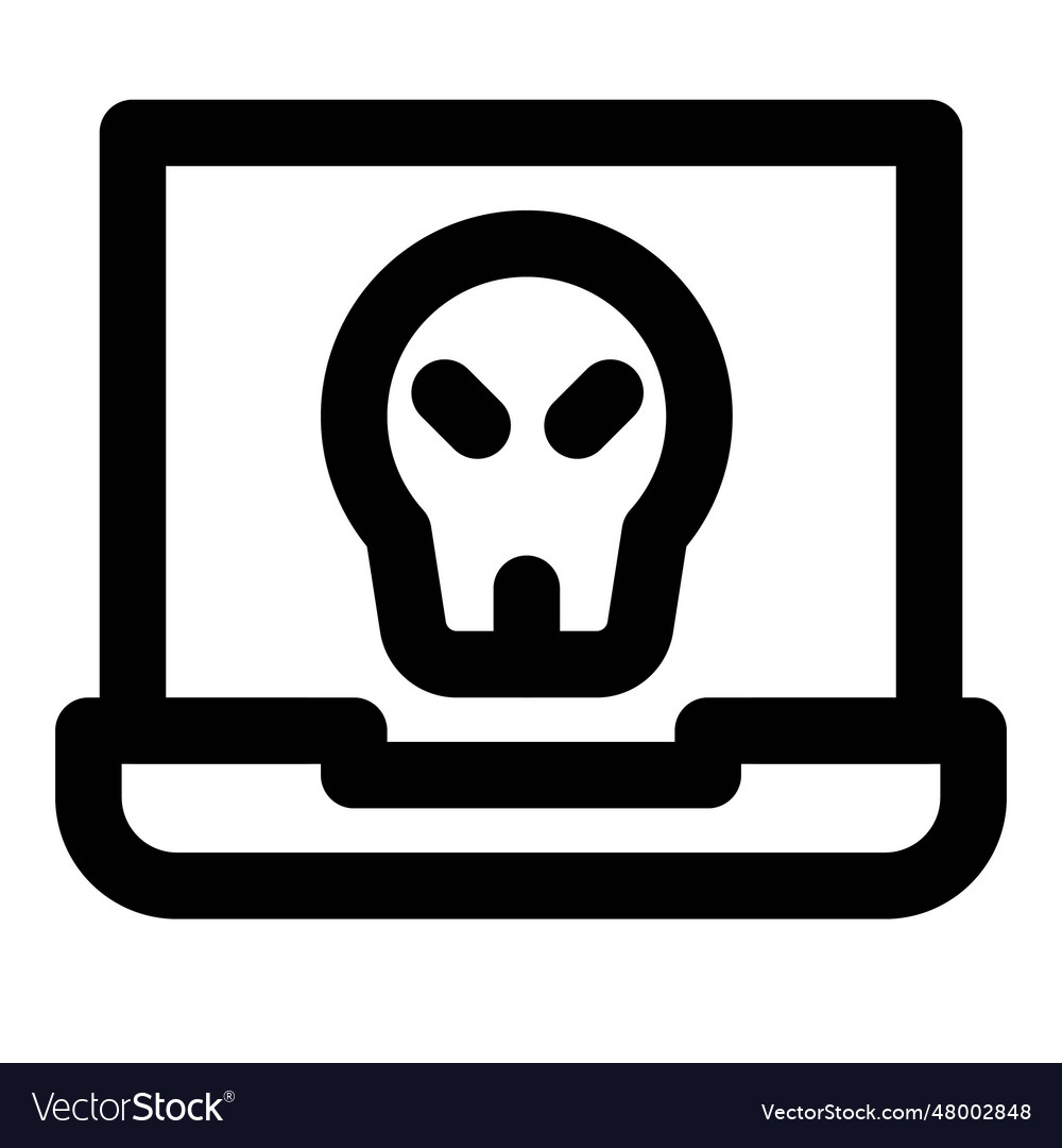 Malware installed in a laptop for hacking Vector Image