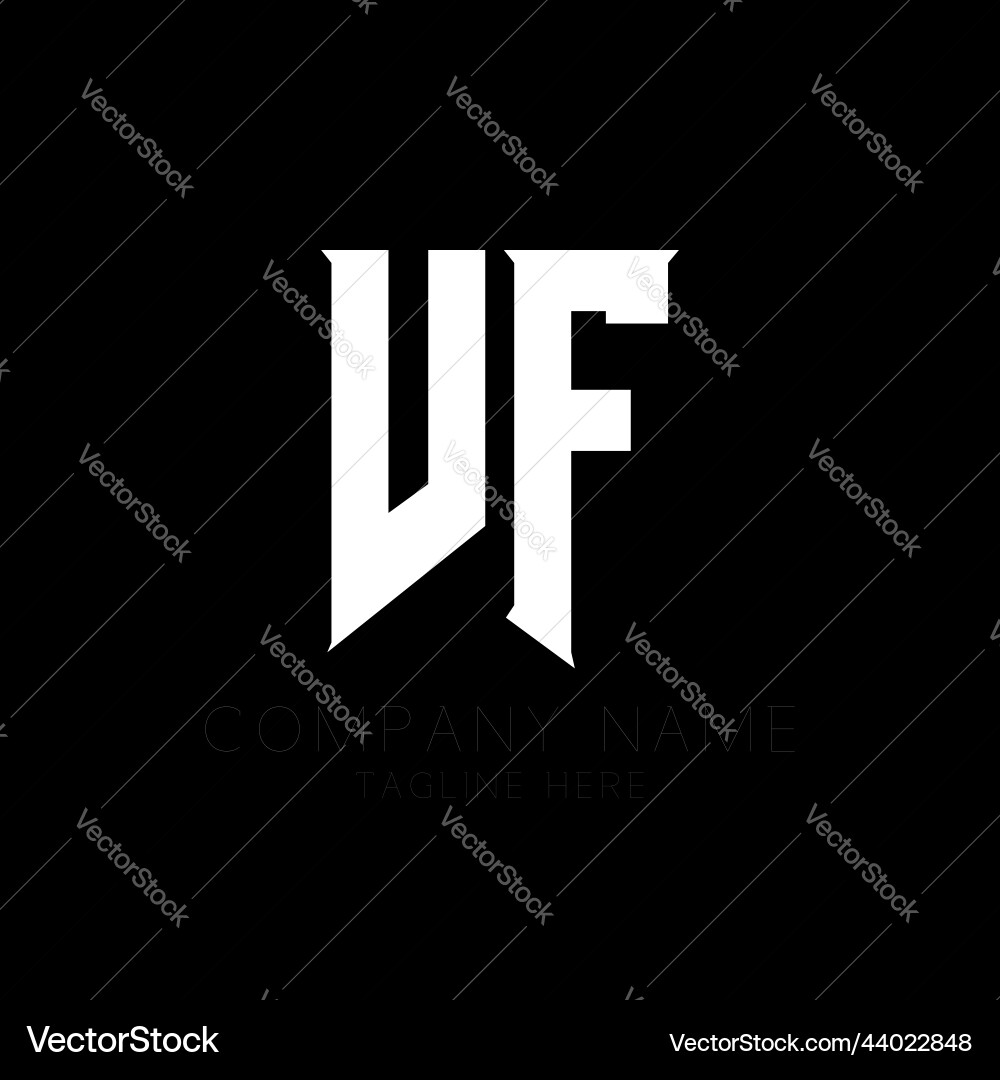 Vf letter logo design initial letters gamings Vector Image