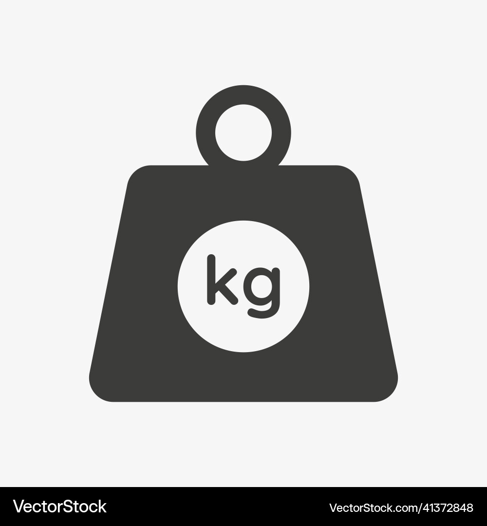 Weight in kilograms icon on white background Vector Image