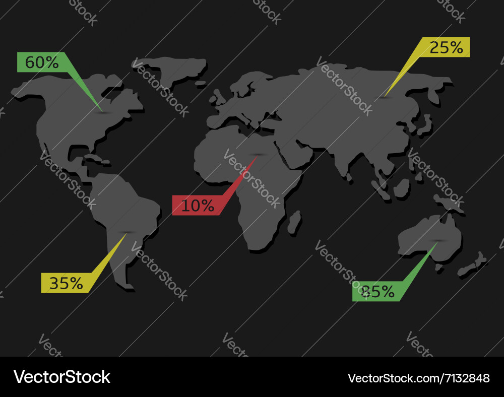 World map infographic Royalty Free Vector Image