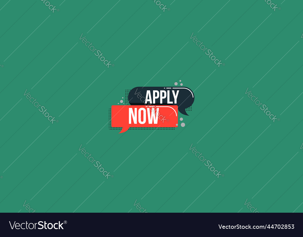 Apply now button flat design Royalty Free Vector Image