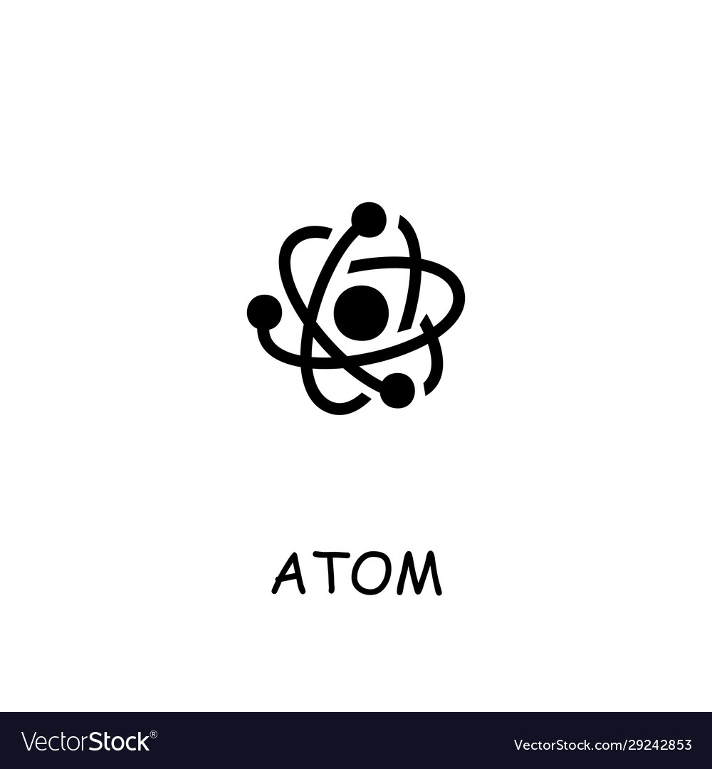 Atom flat icon Royalty Free Vector Image - VectorStock