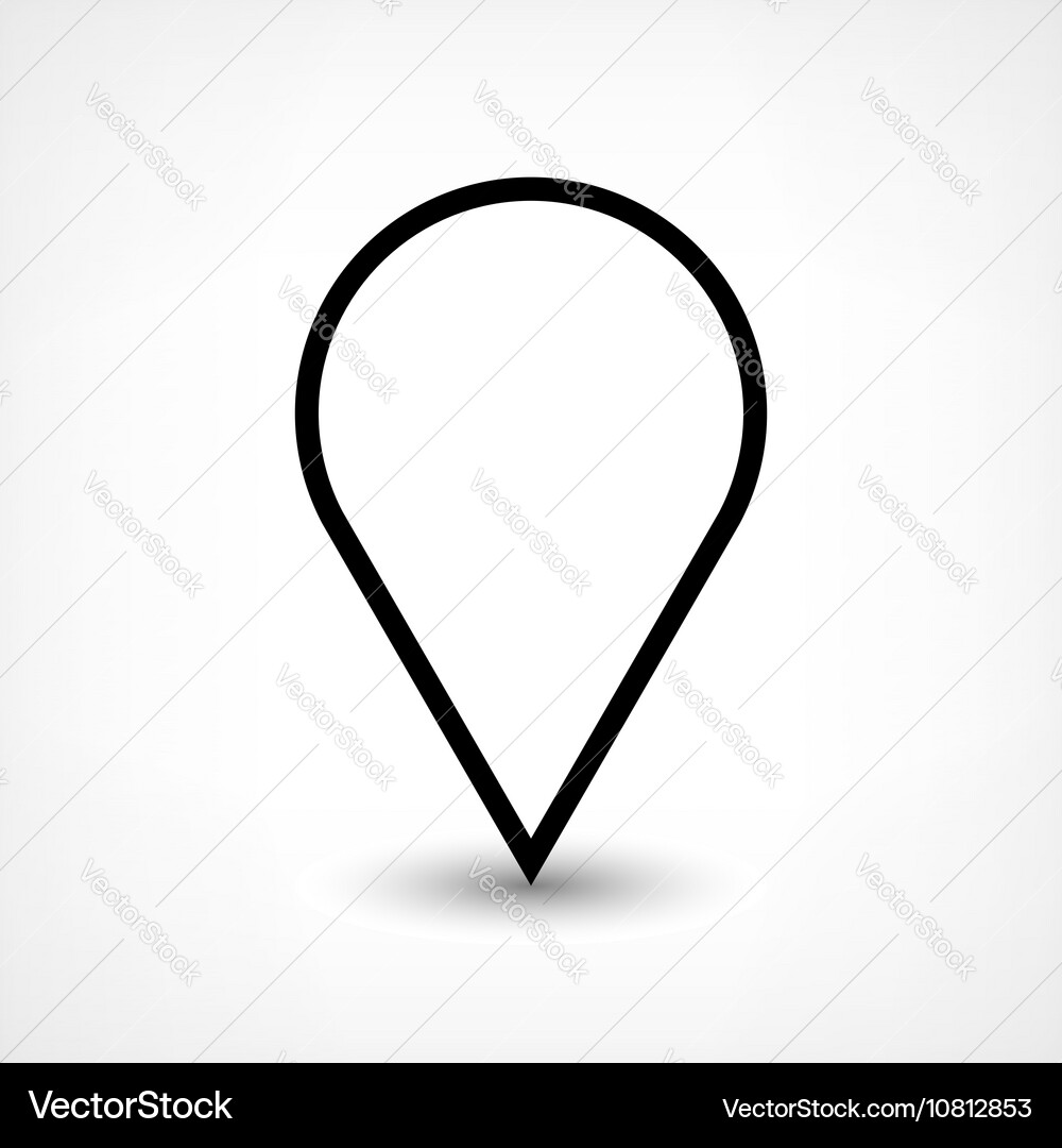 Blabk map pin flat location sign blank circle icon