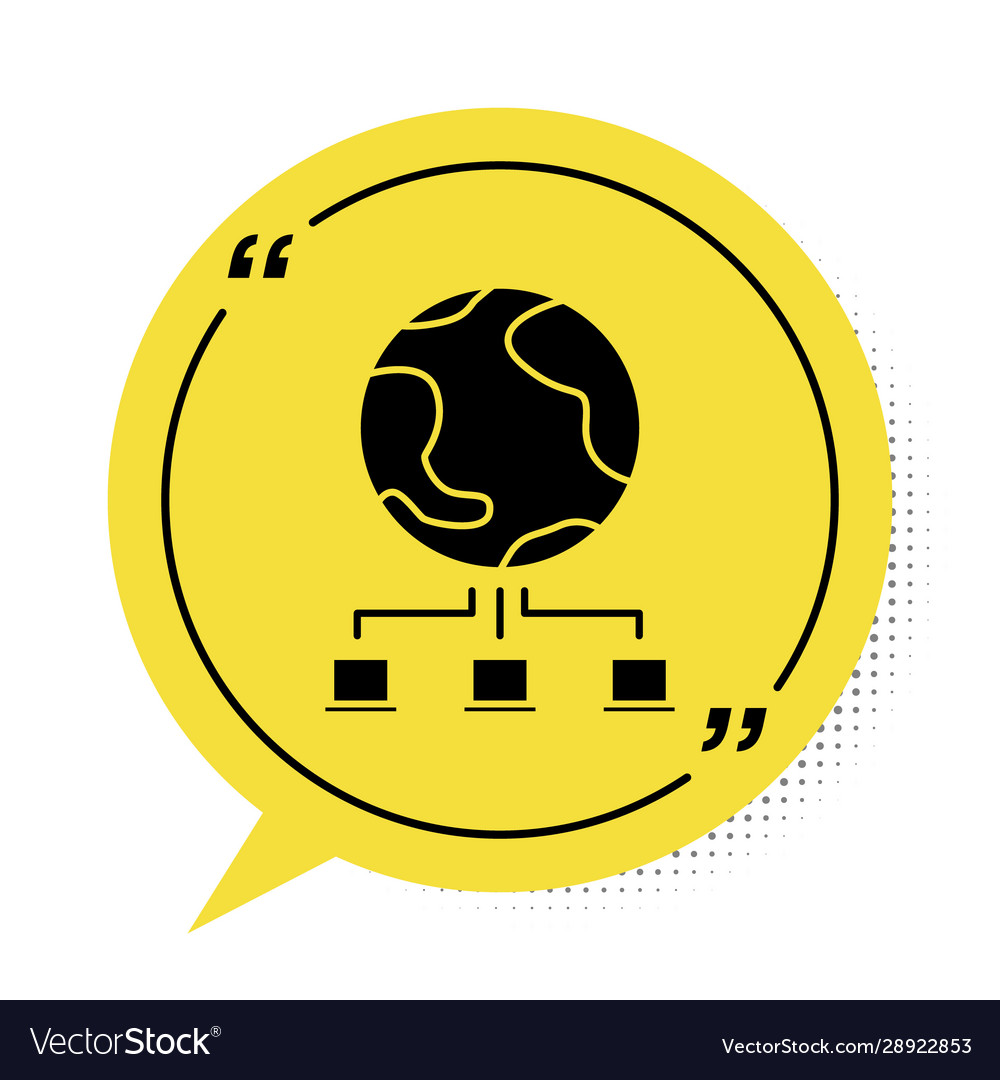 Black computer network icon isolated on white Vector Image