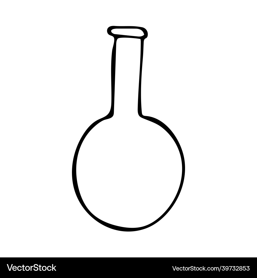 Chemical flask icon hand drawn doodle style Vector Image