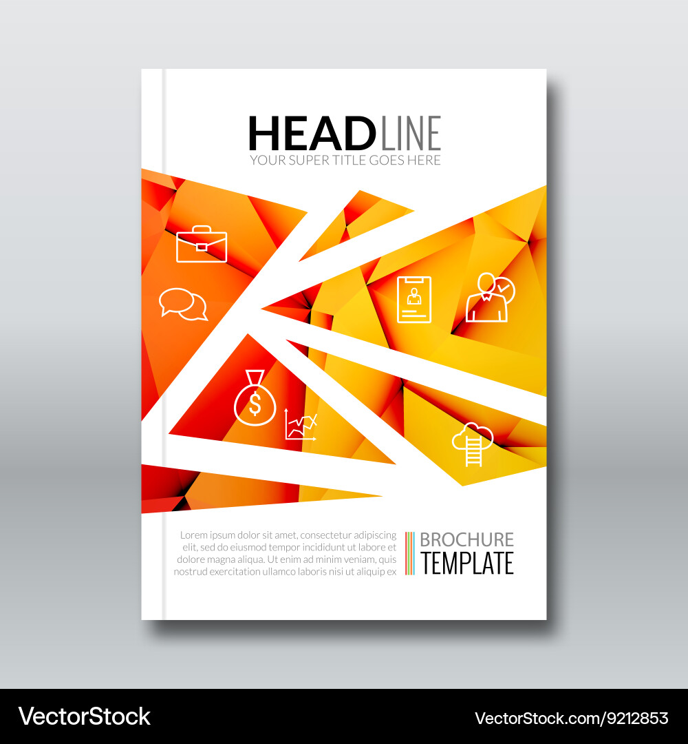 Cover report colorful orange yellow triangle Vector Image