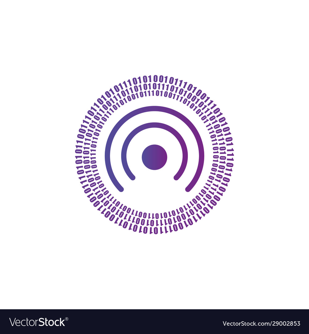 Digital zero and one number or binary code around Vector Image
