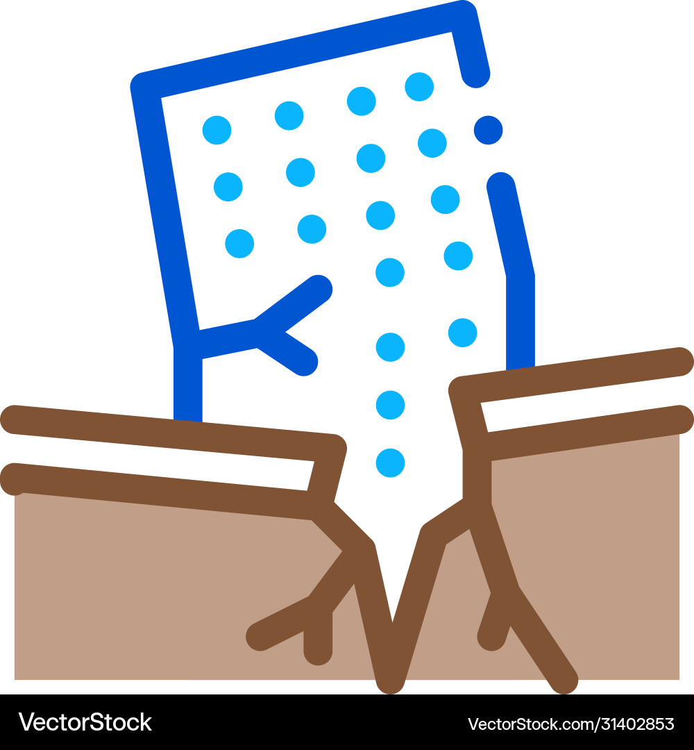 Ertnquake house wreck icon outline Royalty Free Vector Image