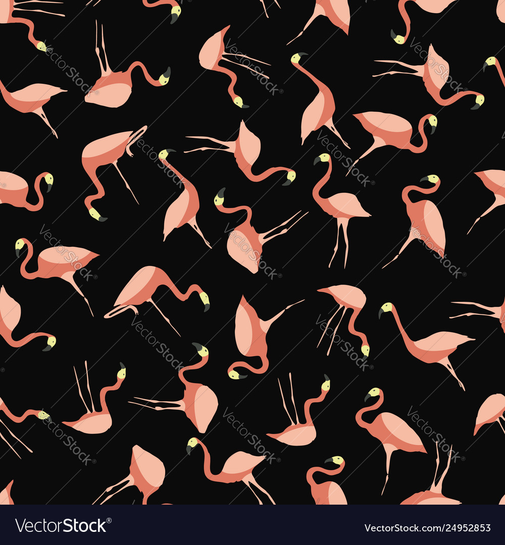 Flamingo pattern seamless Royalty Free Vector Image