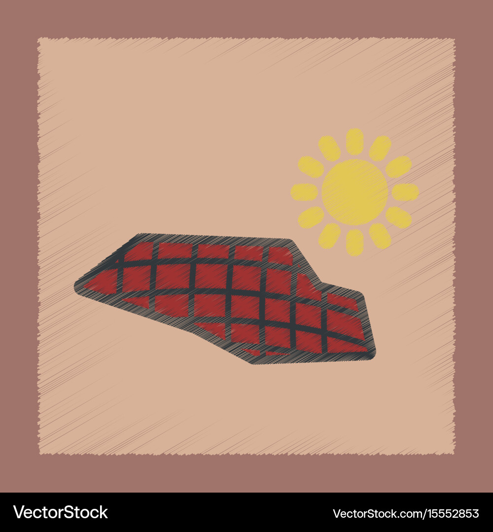 Flat shading style icon solar panels Royalty Free Vector