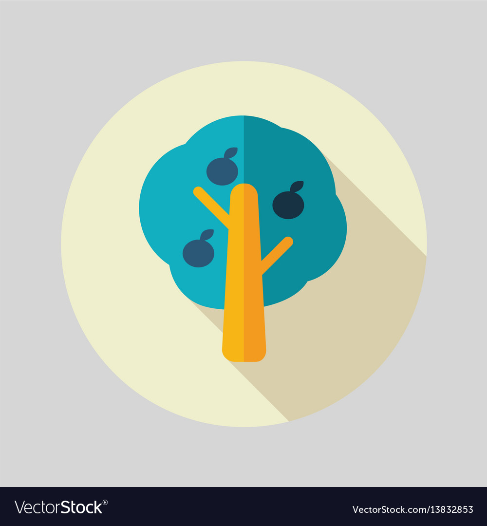 Fruit tree flat icon Royalty Free Vector Image