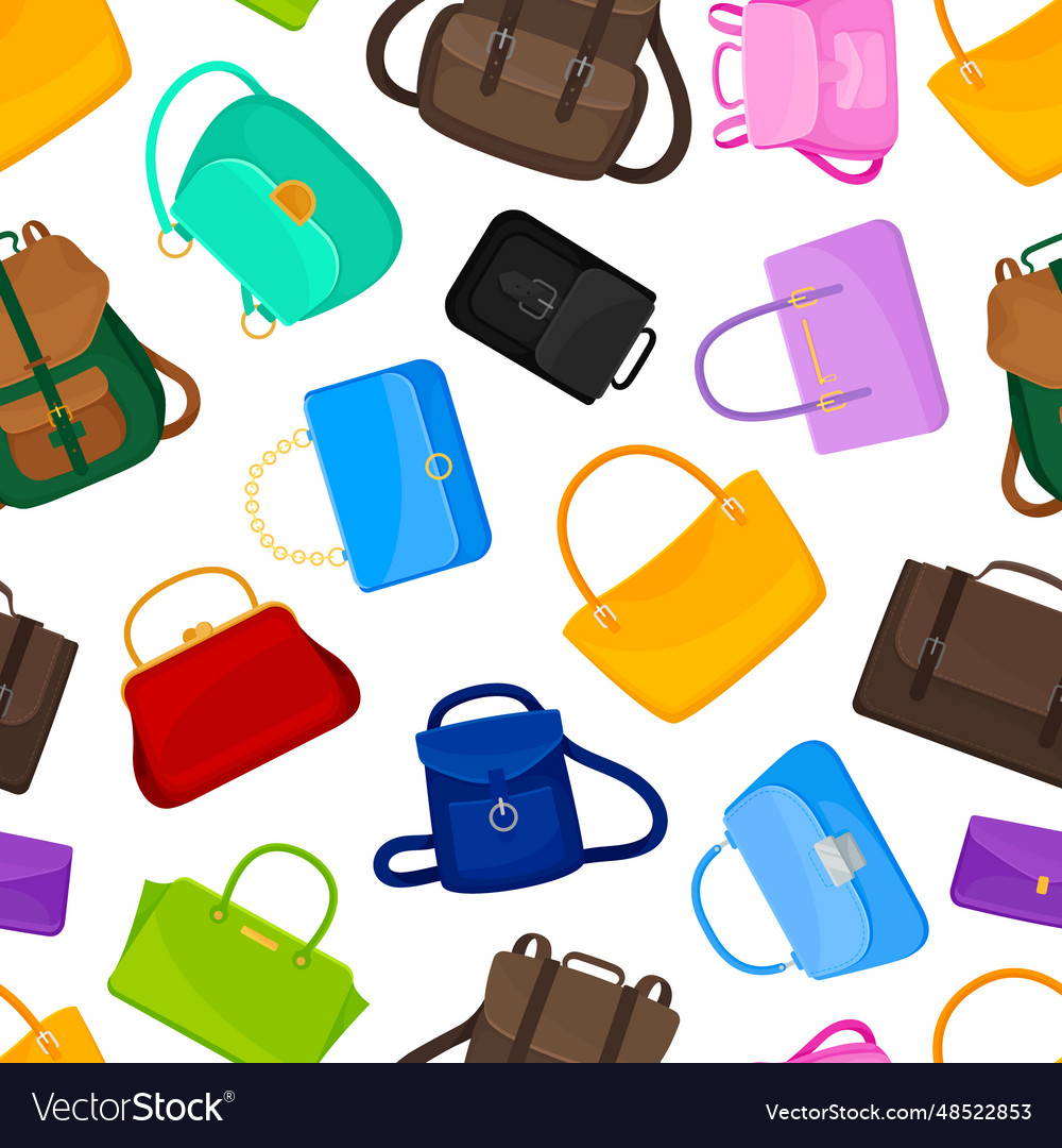 Handbag seamless pattern with fashionable Vector Image