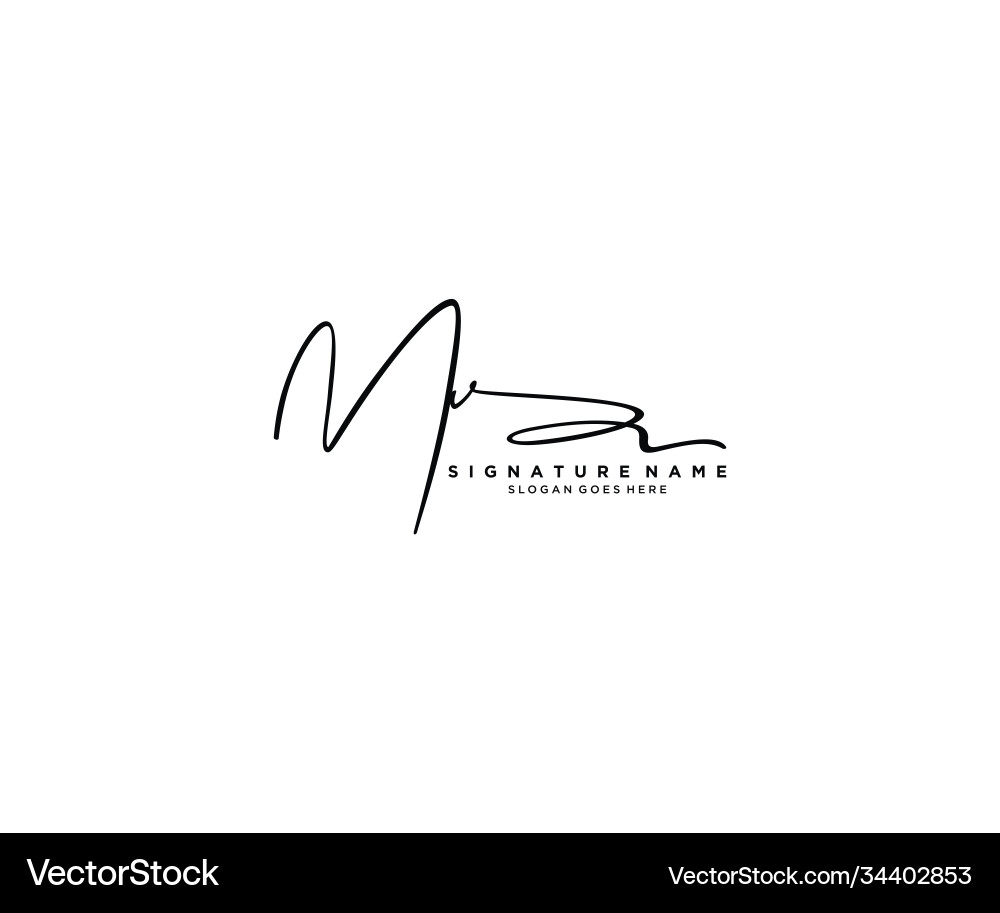Letter mv signature logo template Royalty Free Vector Image