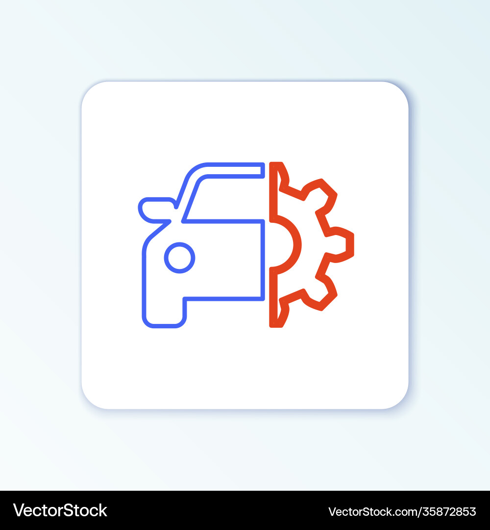 Line car service icon isolated on white background