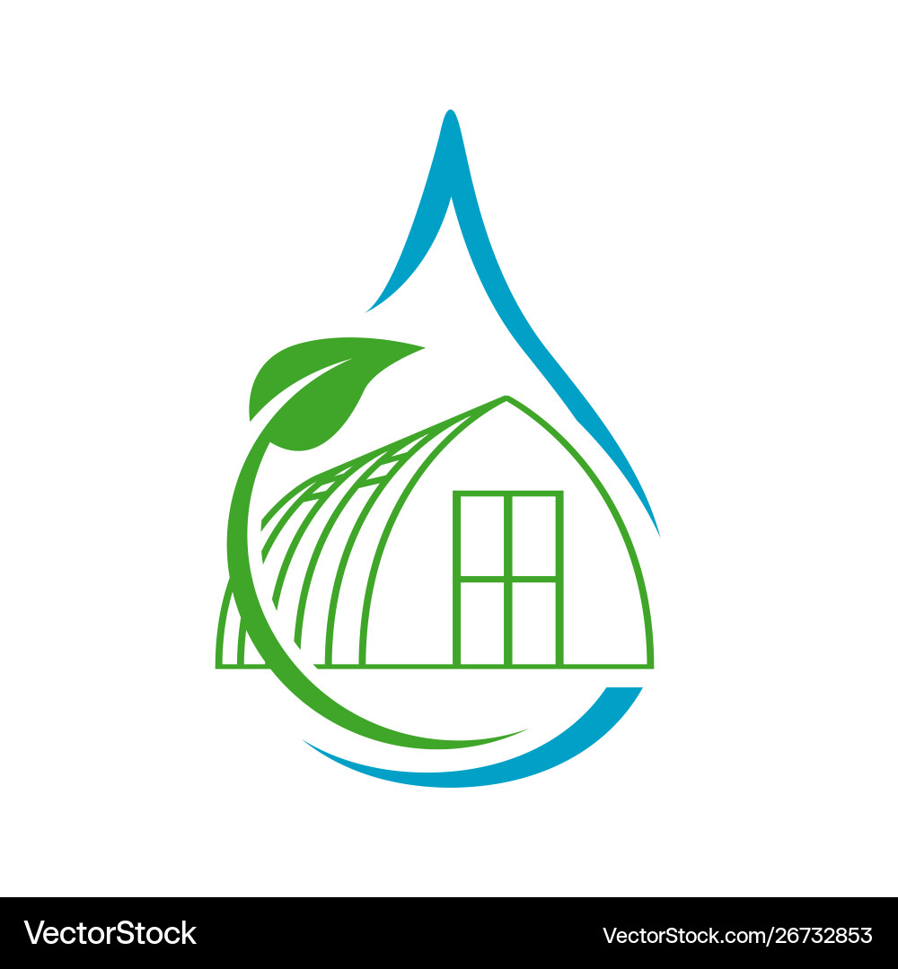 Plants green house logo design icon Royalty Free Vector