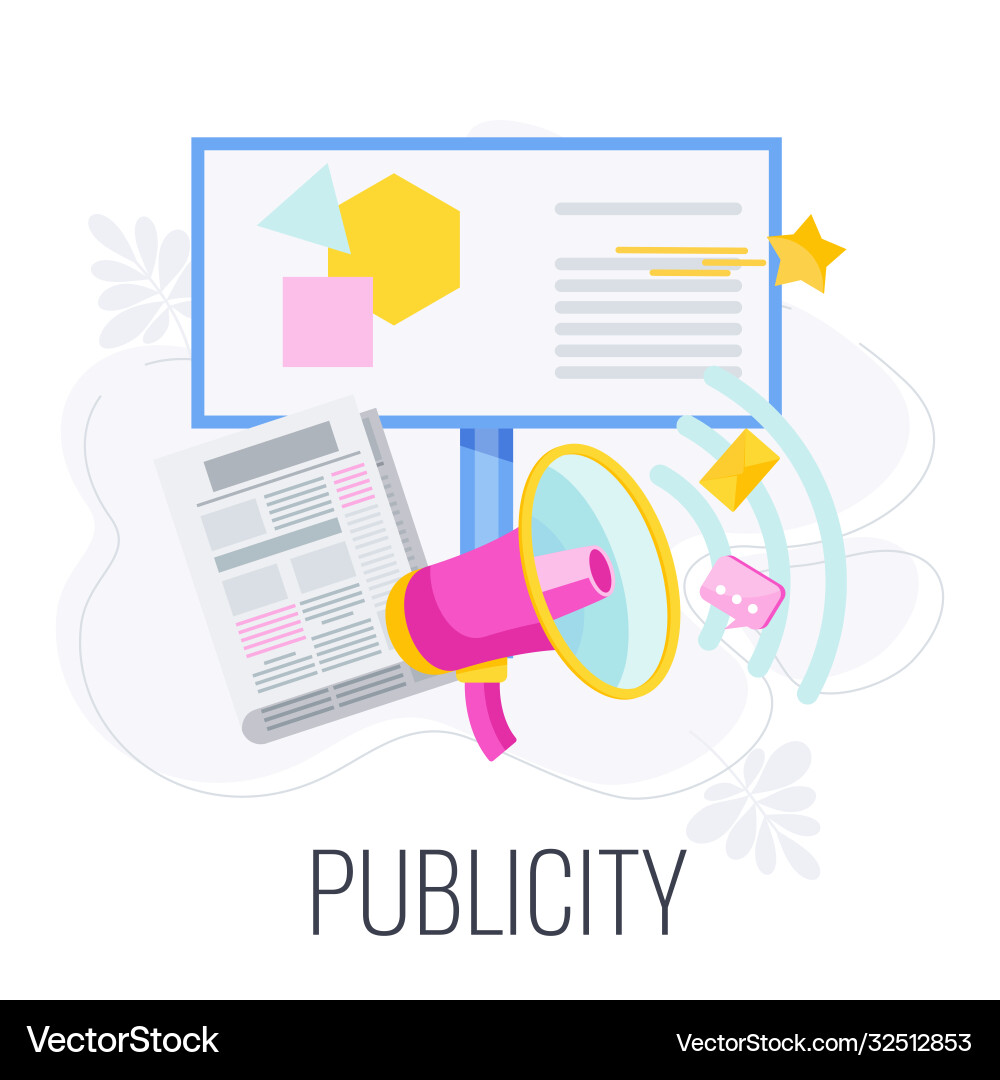 Publicity infographics icon flat cartoon Vector Image