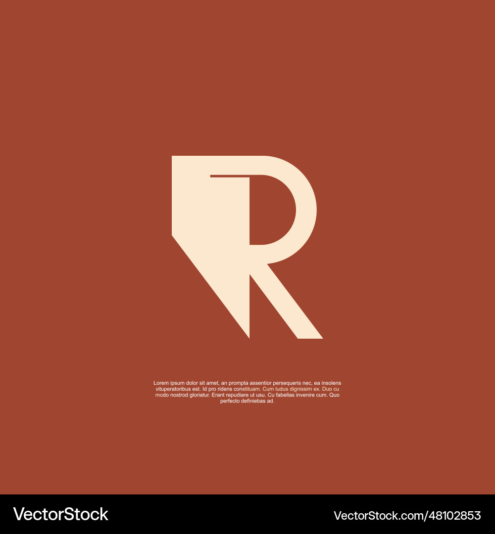 R logos with a simple clean and modern style Vector Image