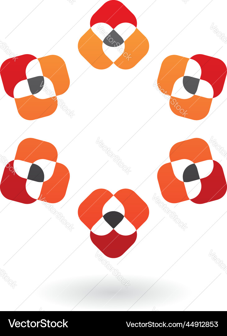 Red orange and black intersecting squares Vector Image