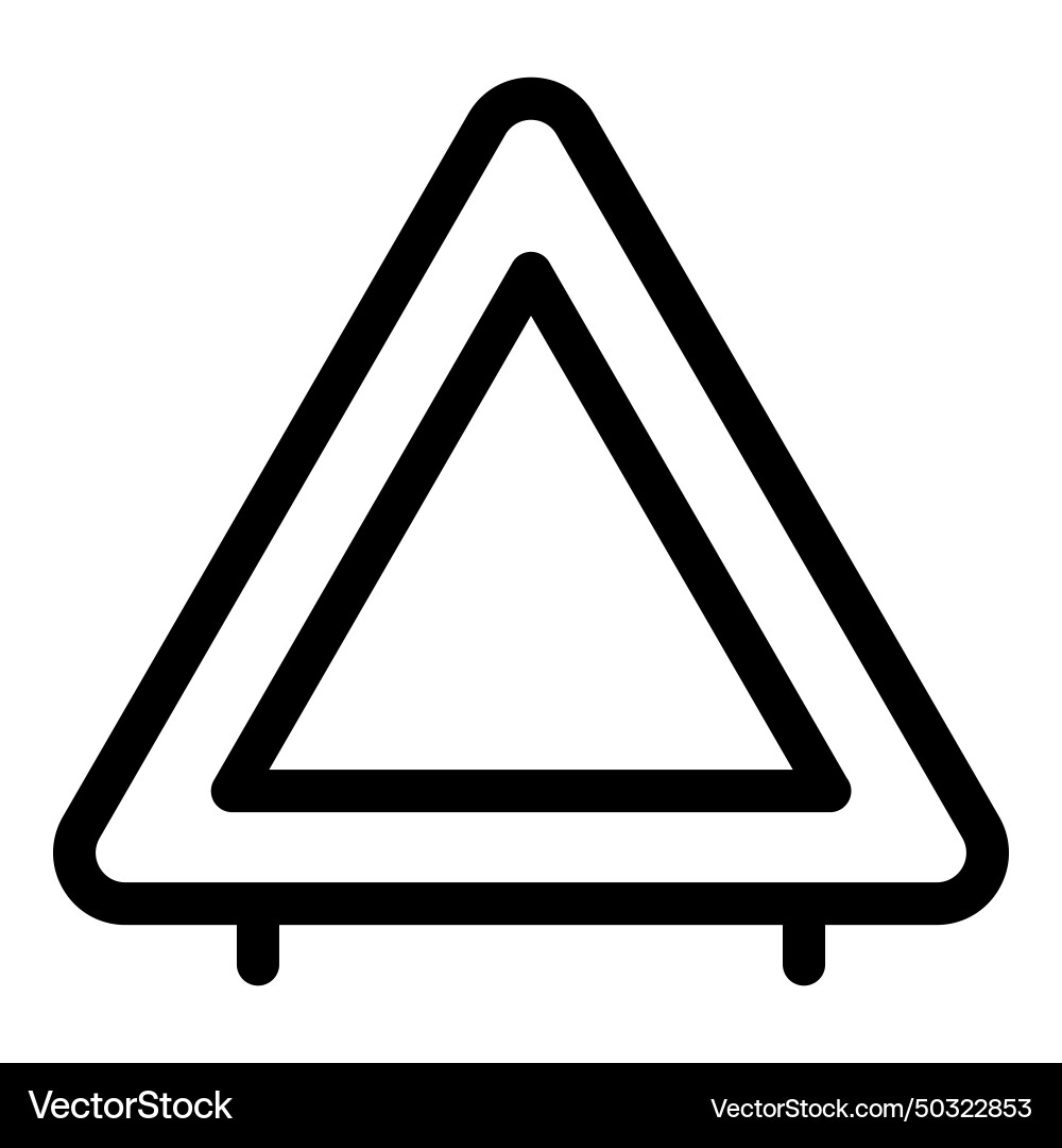 Road sign flat icon isolated on white background Vector Image