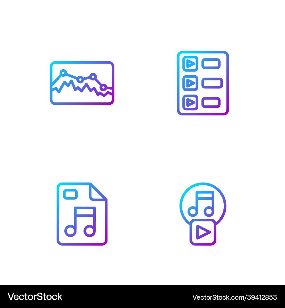 Set line play in square mp3 file document music Vector Image