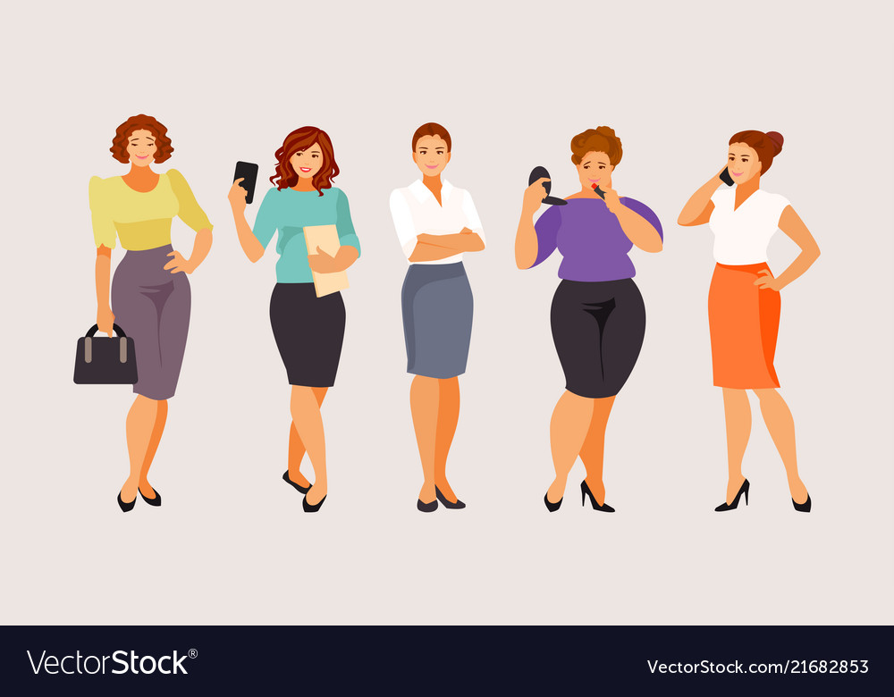 Set of business women Royalty Free Vector Image