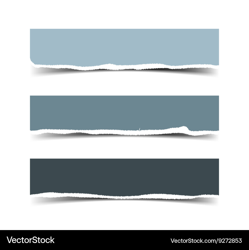 Set of three torn paper banners Royalty Free Vector Image