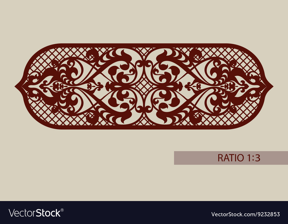 Template pattern for cutting decorative panel Vector Image
