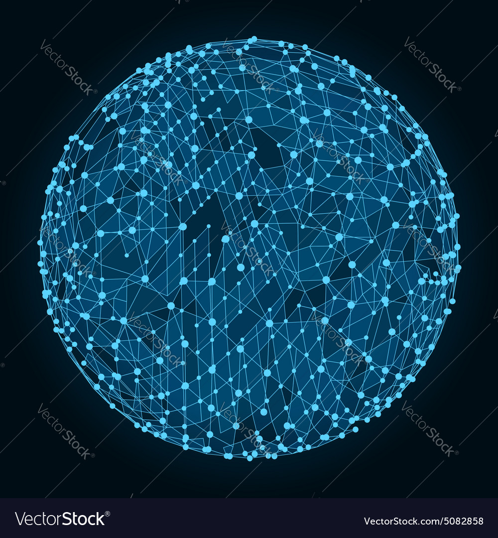 3d sphere global digital connections technology Vector Image 3d sphere global digital connections technology Vector Image