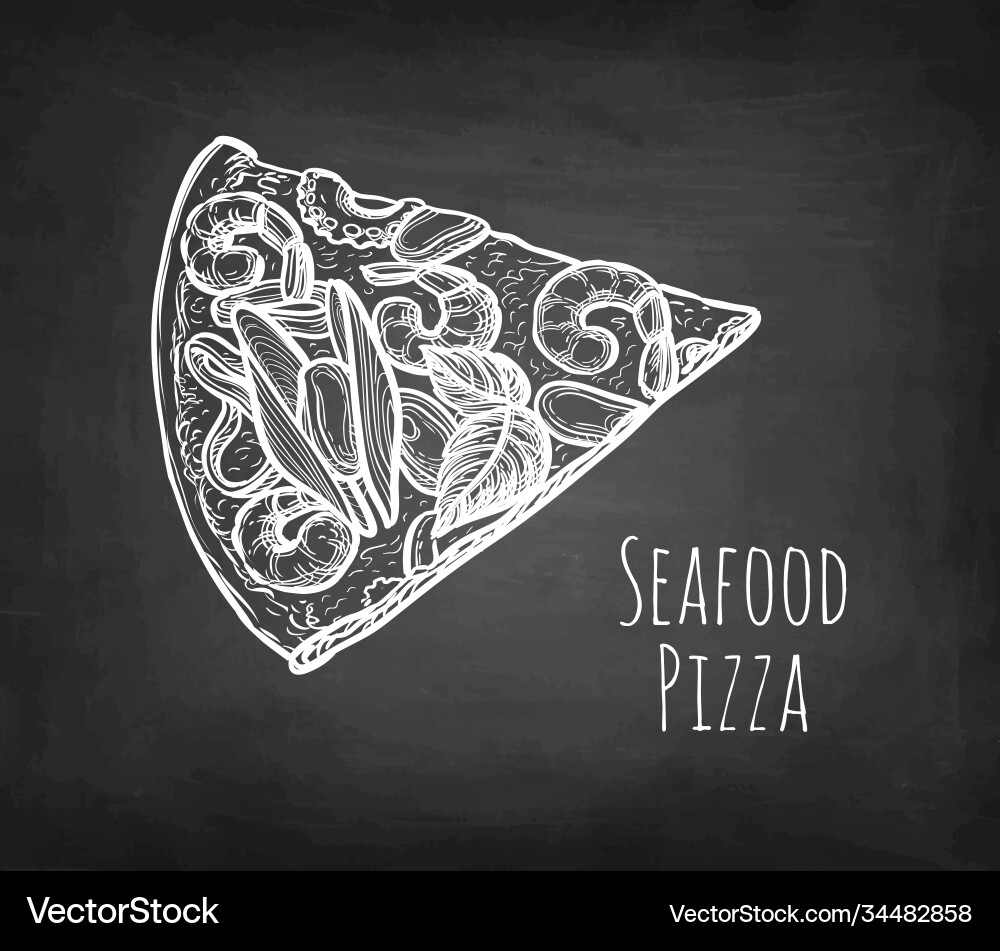 Chalk sketch pizza Royalty Free Vector Image - VectorStock