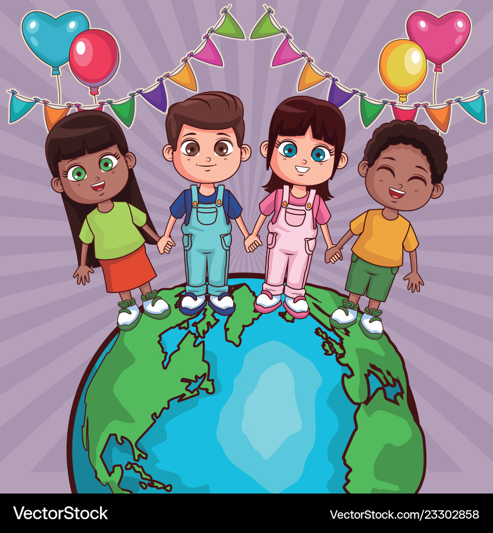 Cute children cartoon Royalty Free Vector Image
