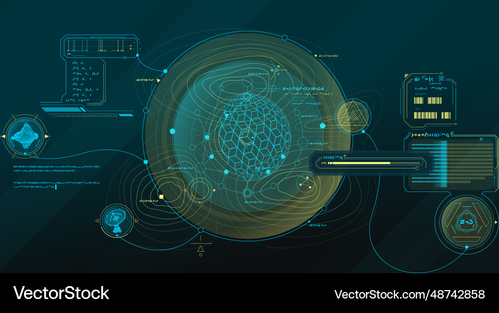 Exploration interface by sci-fi infographics Vector Image