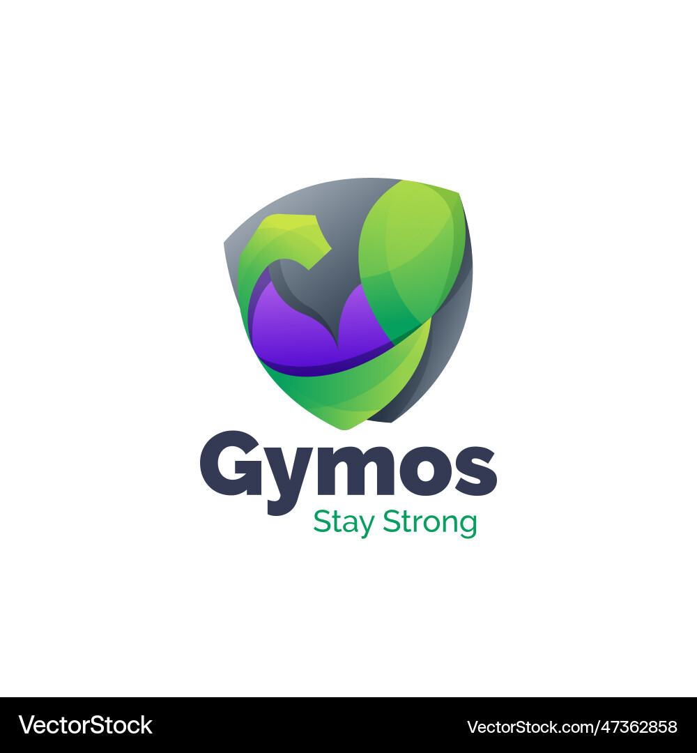 Gym muscle logo template design Royalty Free Vector Image