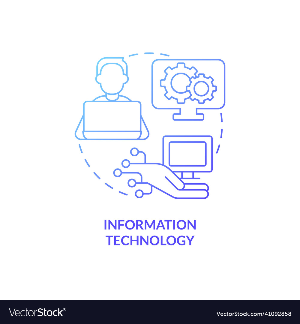 Information technology blue gradient concept icon Vector Image Information technology blue gradient concept icon Vector Image