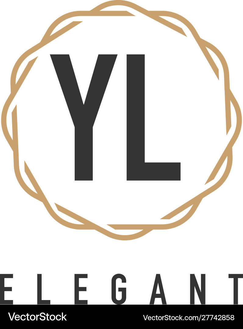 Initial letter yl luxurious minimalist elegant Vector Image