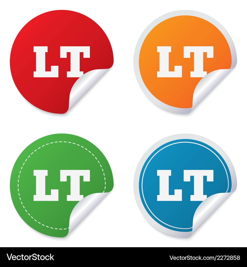 Lithuanian language sign icon lt translation Vector Image