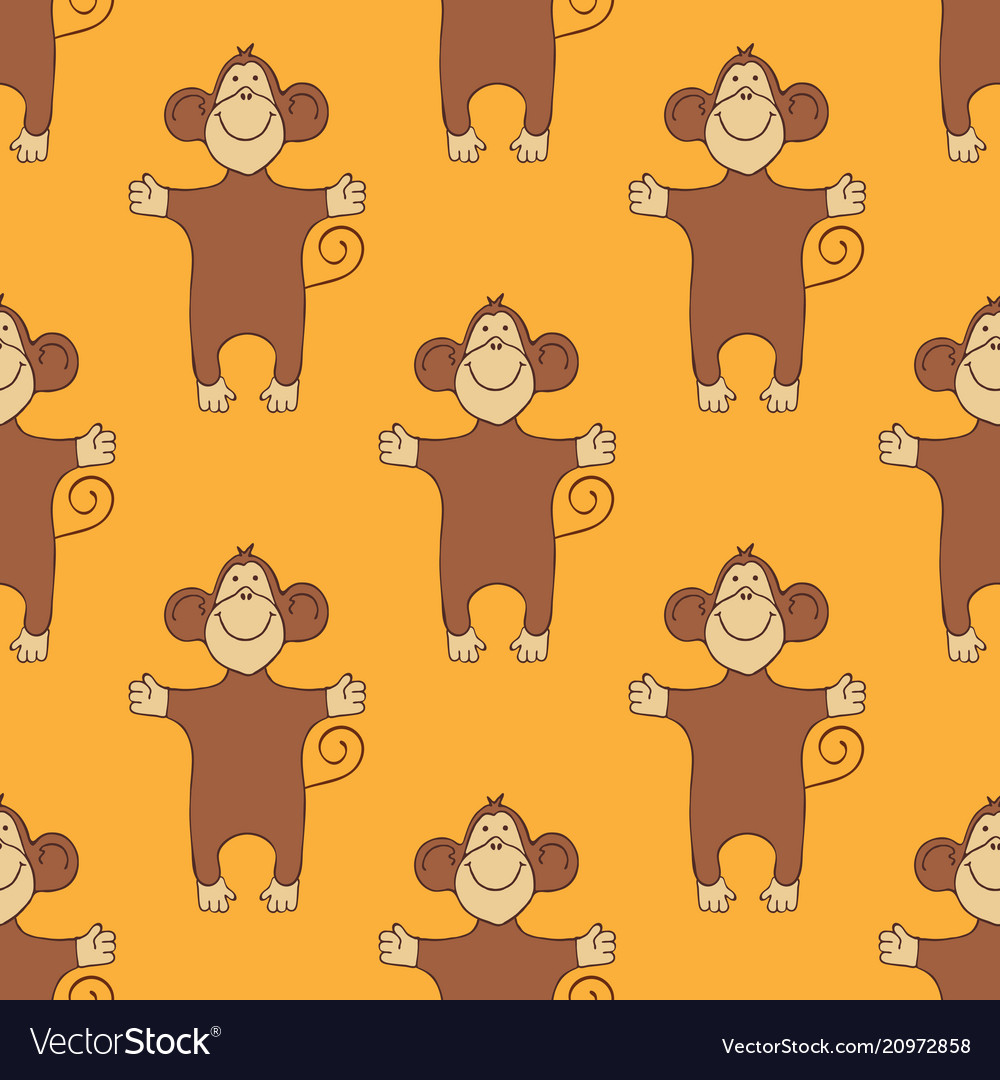 Pattern with monkeys Royalty Free Vector Image