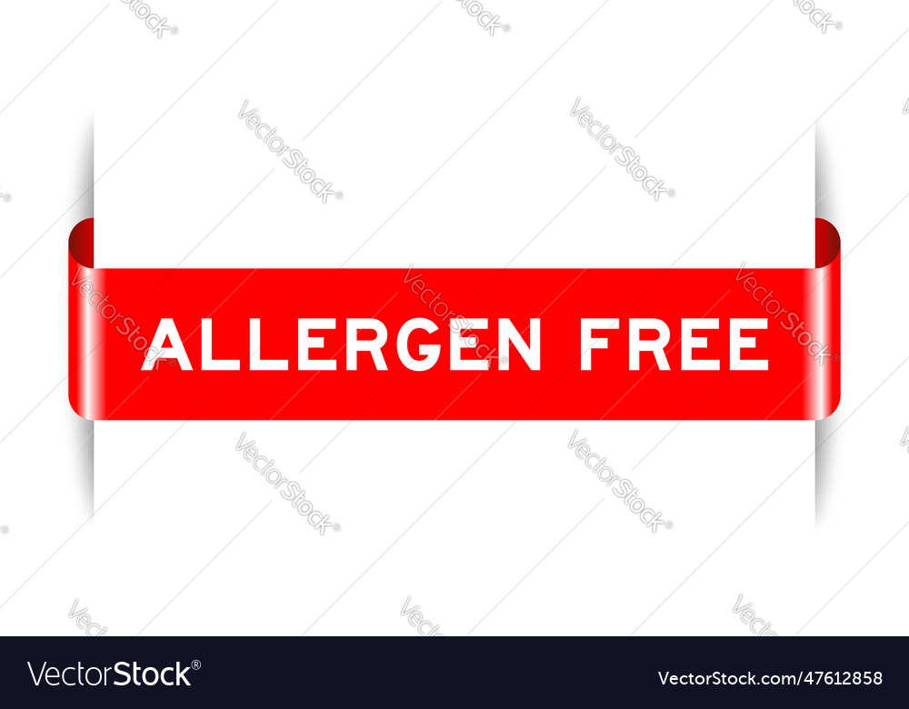 Red Color Inserted Label Banner With Word Vector Image