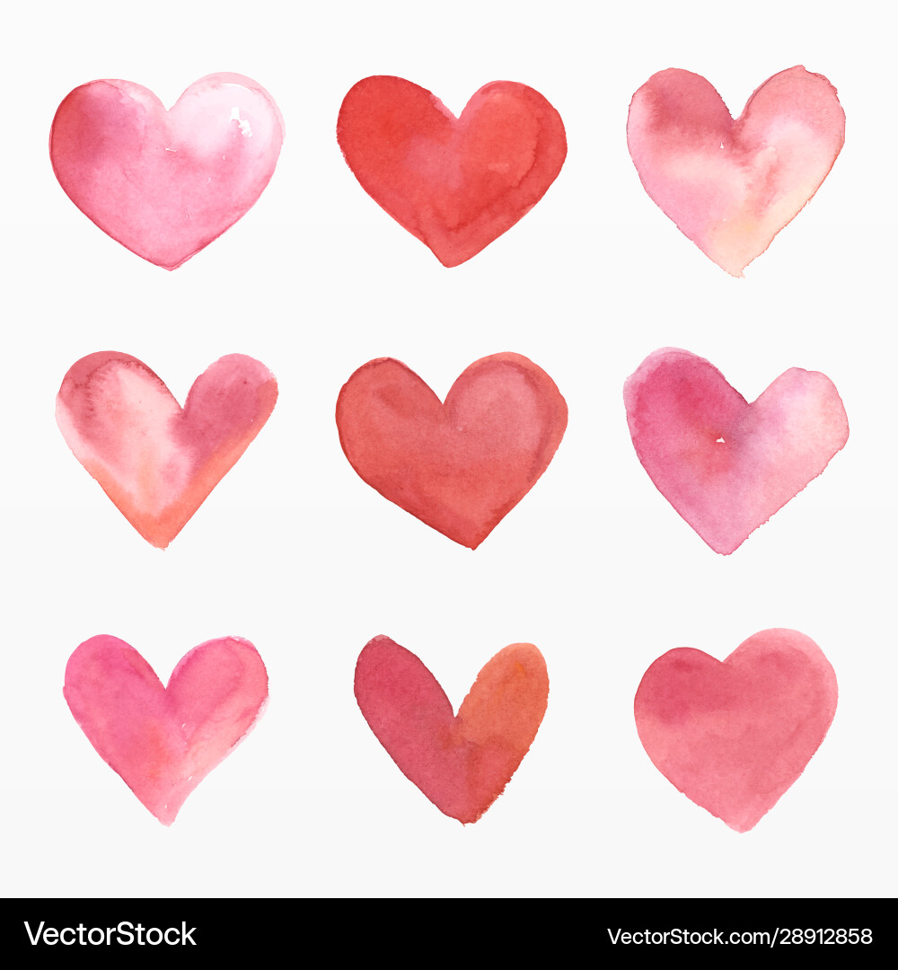 Variety loving hearts set Royalty Free Vector Image