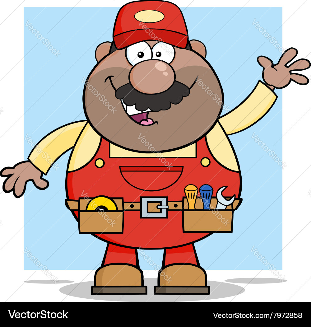 Waving mechanic cartoon Royalty Free Vector Image