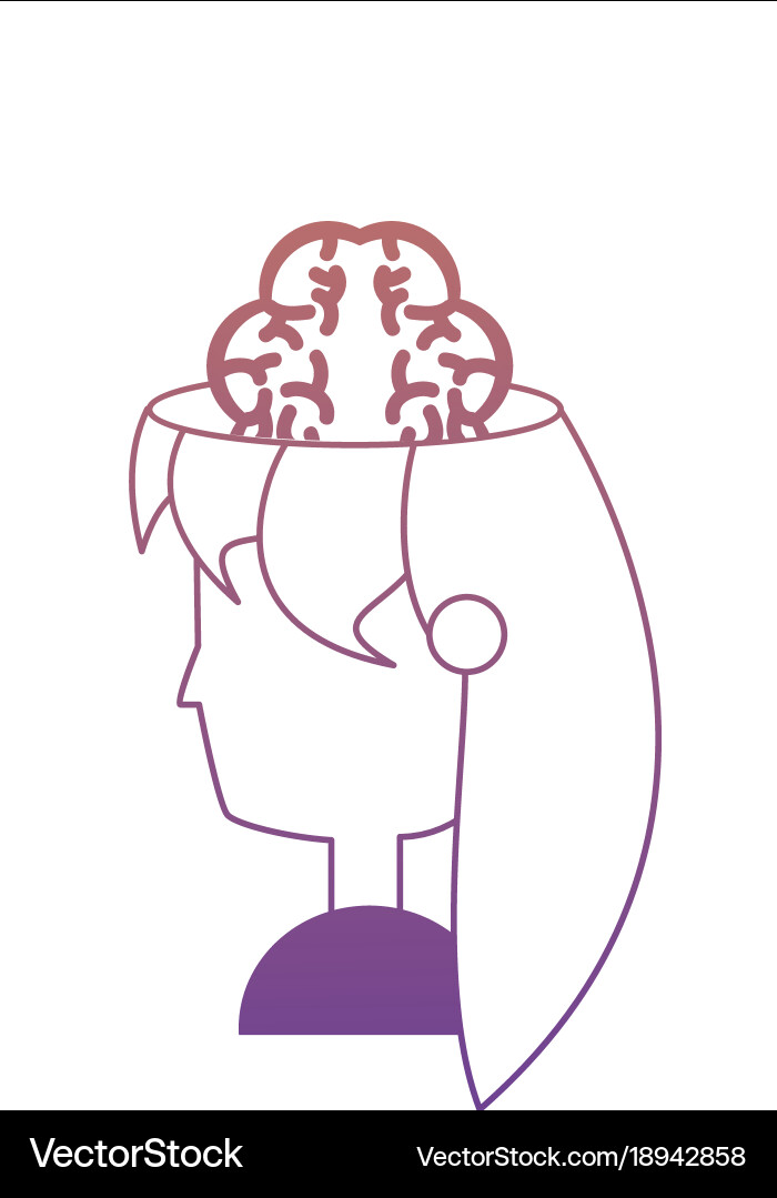 Woman head and brain icon Royalty Free Vector Image